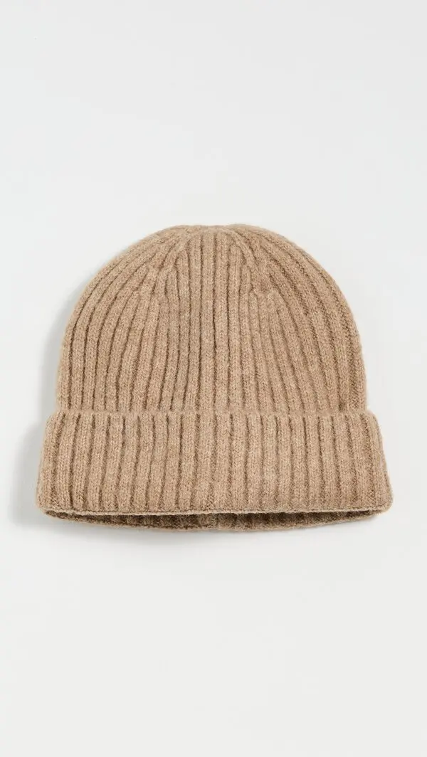 Hat Attack Ribbed Beanie - Tan