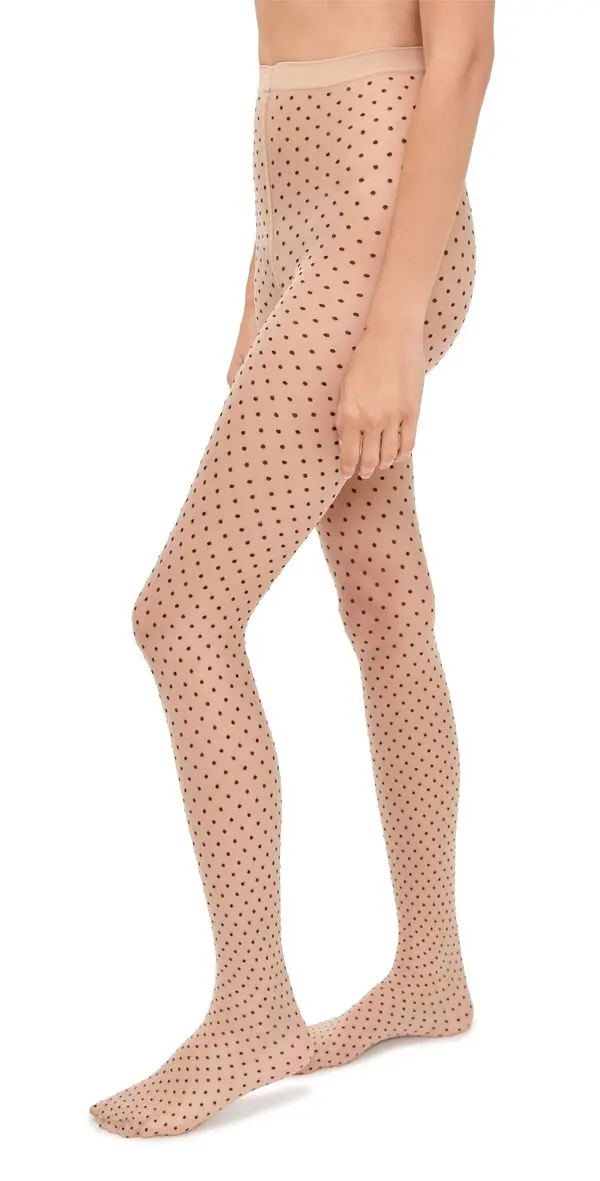 Wolford Polka-dot Print Tights - Fairly Light/black