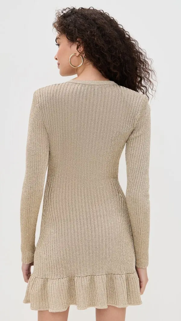 SELF-PORTRAIT Metallic Knit Mini Dress