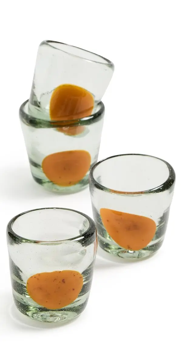 STUDIO CONCHITA Glass Chiquito Set Of 4 - Orange