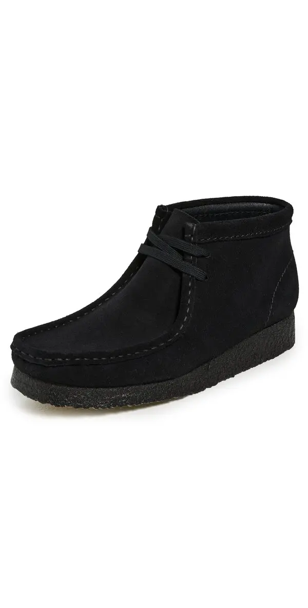 Clarks Wallabee Boots - Black Suede