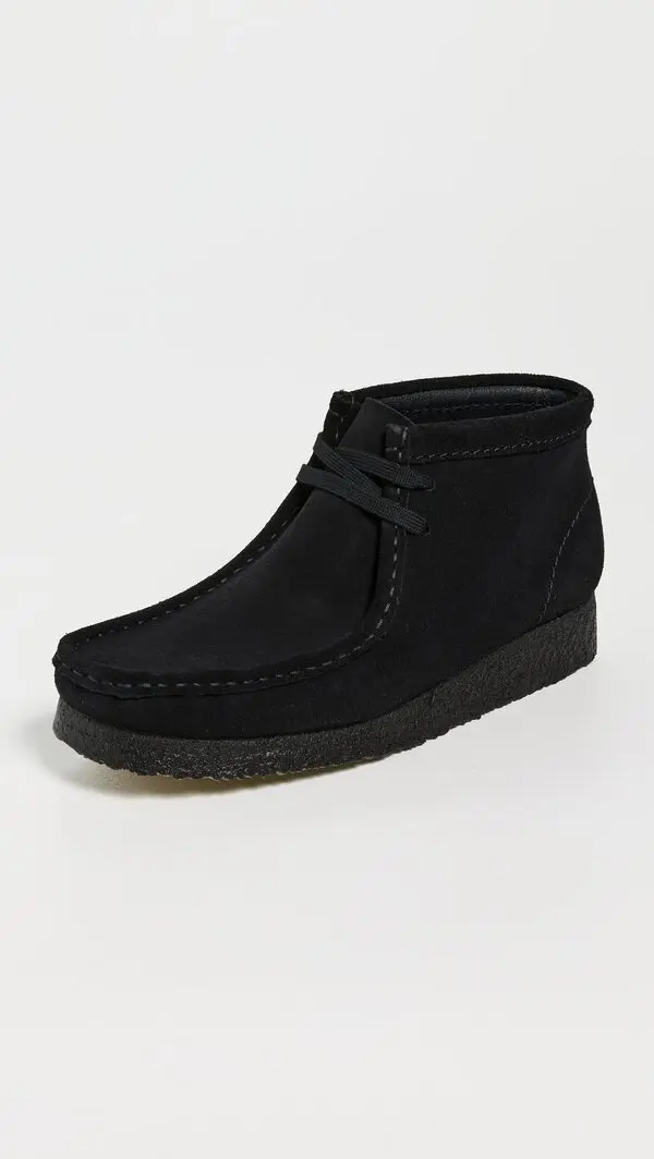 Clarks Wallabee Boots - Black Suede