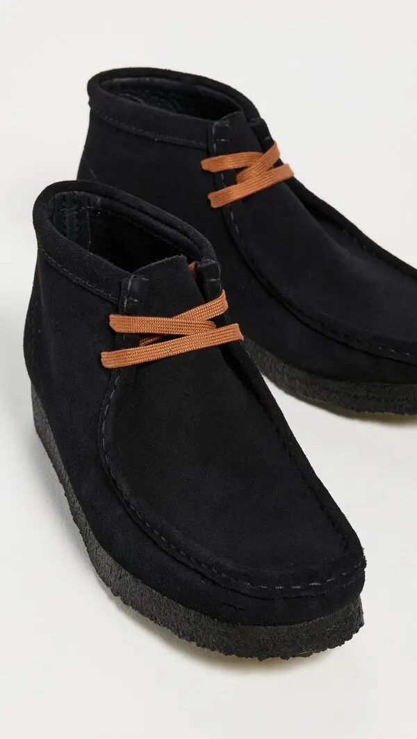 Clarks Wallabee Boots - Black Suede