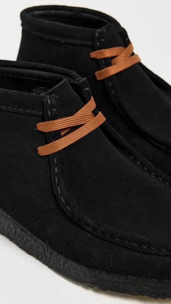 Clarks Wallabee Boots - Black Suede