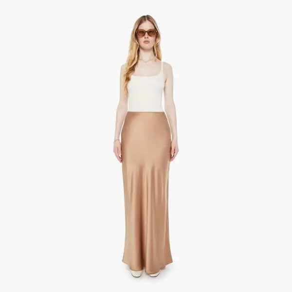 Sablyn Grace Scallop Trim Maxi Skirt - Camel