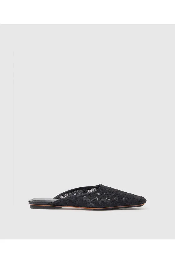 Stella McCartney Square-toe Lace Mules - Black