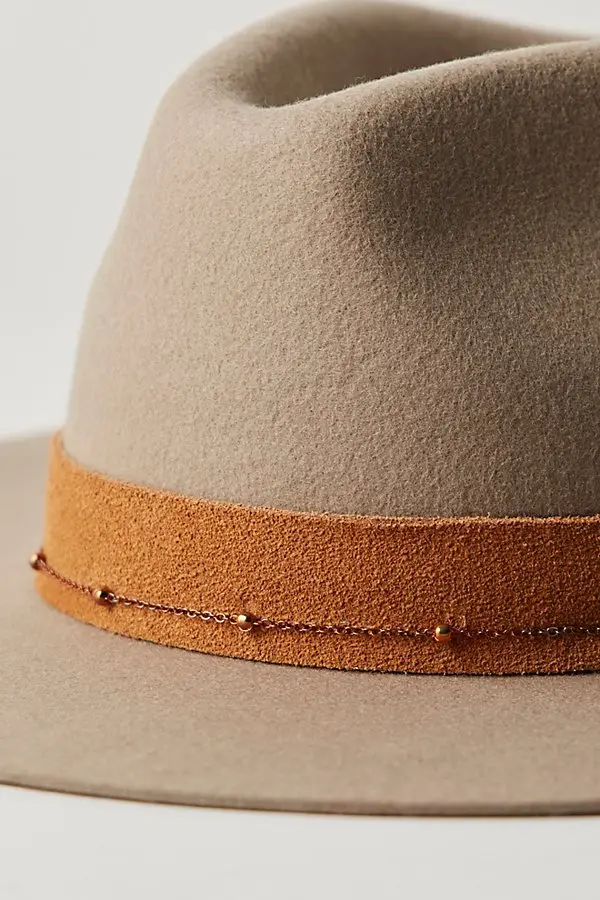 Free People Embellished Wide Brim Felt Hat