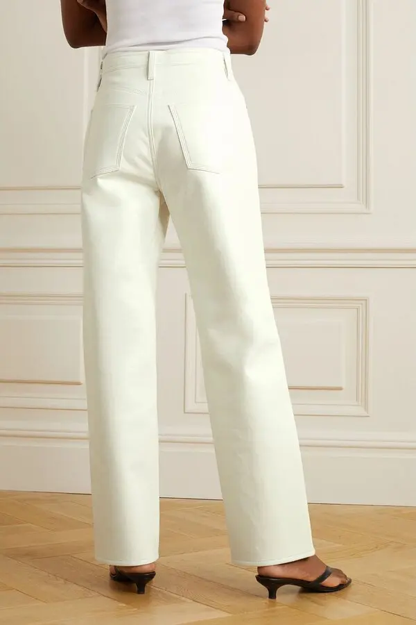 GOLDSIGN The Multi Stitch Leather-blend Straight-leg Pants
