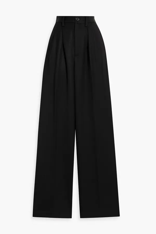 ANINE BING Lou Wool-twill Wide-leg Pants