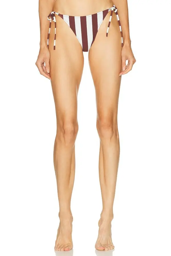 Solid & Striped The Iris Bikini Bottom - Raisin Brown & Brule