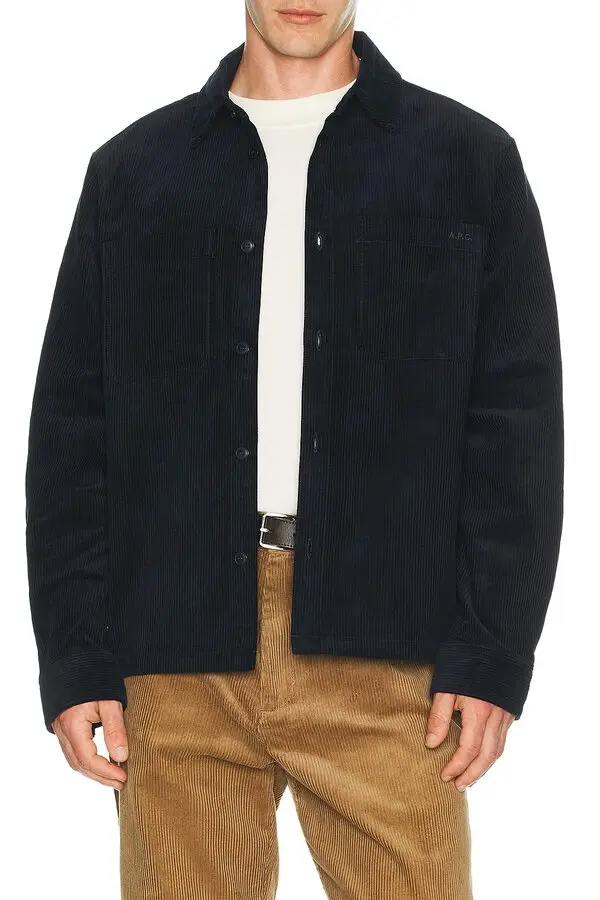 A.p.c. Leon Surchemise In Navy