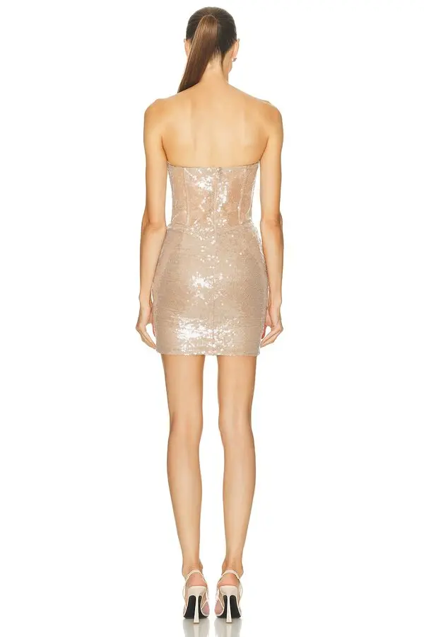 THE NEW ARRIVALS ILKYAZ OZEL Pamela Bustier Mini Dress - Vanilla Skin