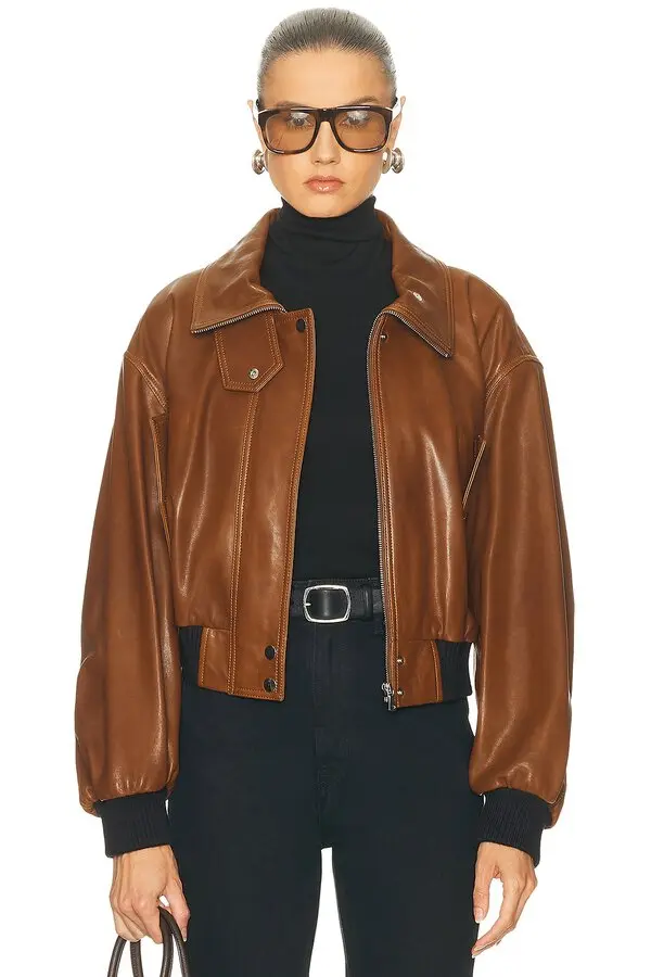 Nour Hammour Briar Cropped Bomber Jacket