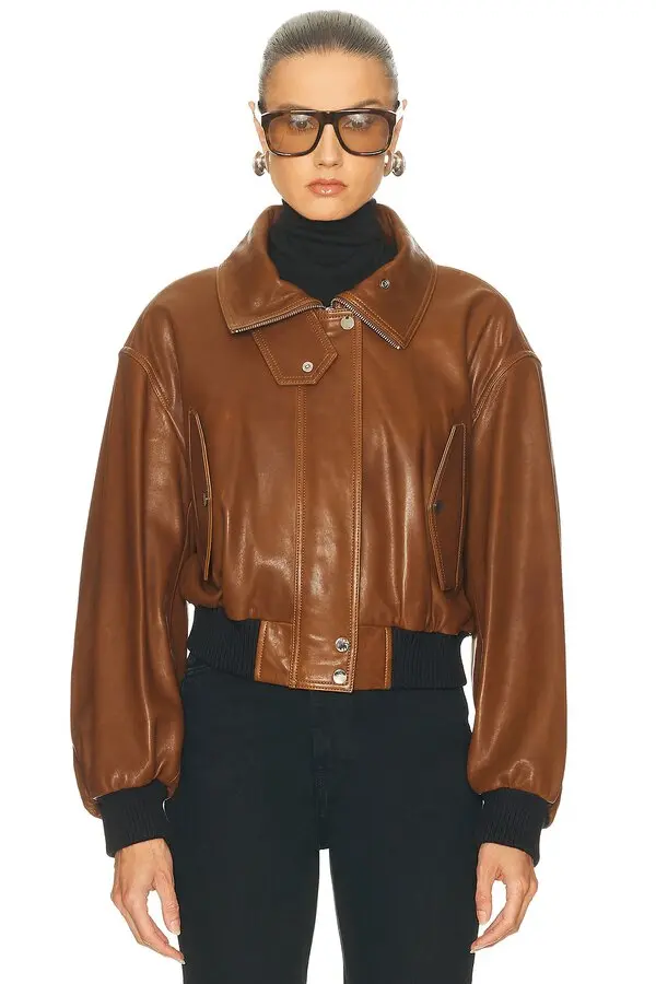 Nour Hammour Briar Cropped Bomber Jacket