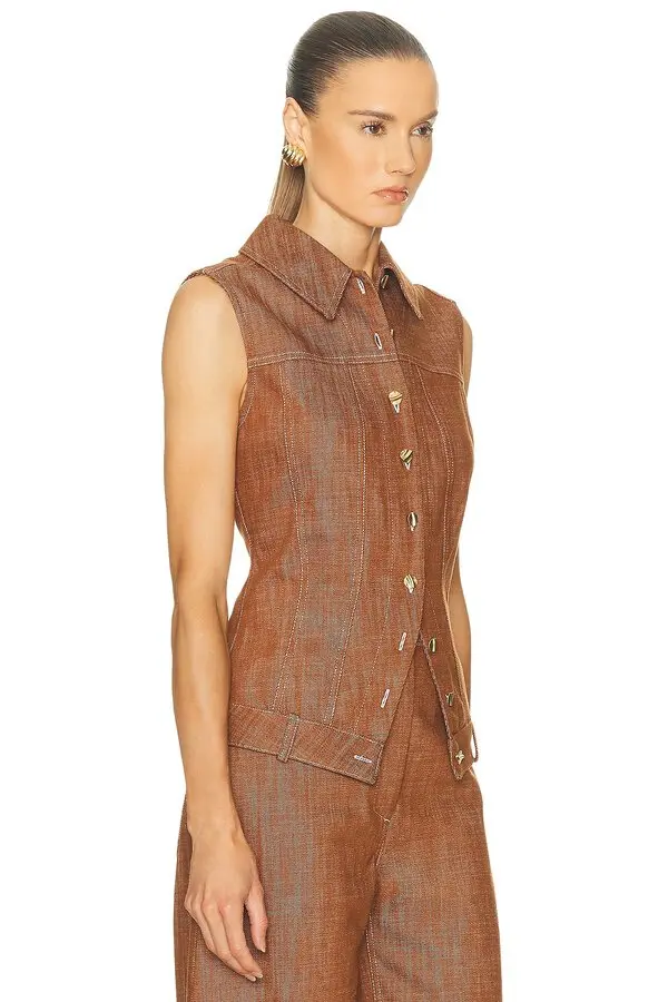 Matthew Bruch Collared Button-down Vest