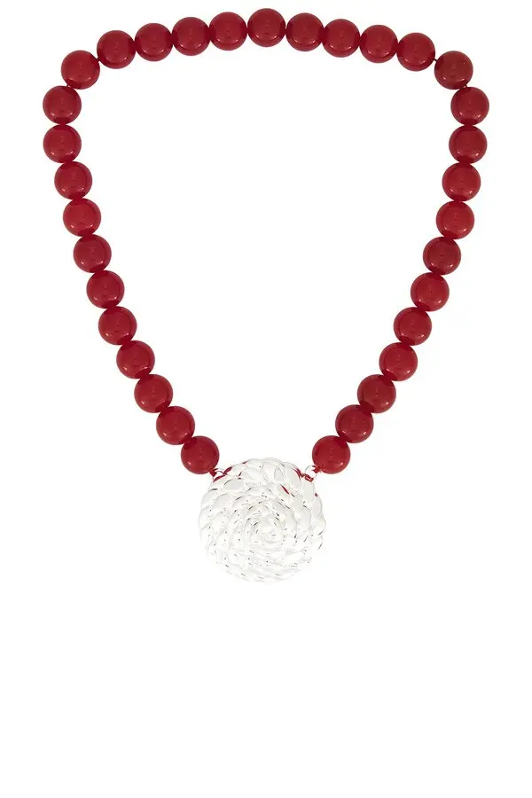 JULIETTA Spiral Necklace - Red & Silver