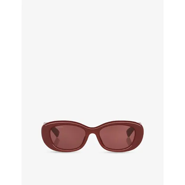 Gucci Gg1829sk Oval-frame Sunglasses - Red