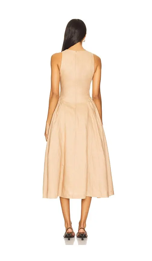 chinese dress ladies Midi wrap linen dress MANILA in Sage main image 1