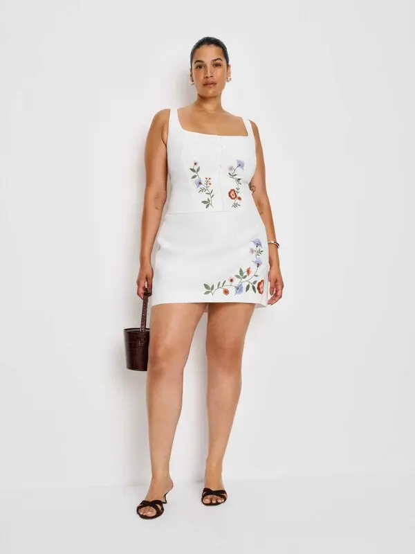 REFORMATION Ren Linen Mini Skirt - Ivory