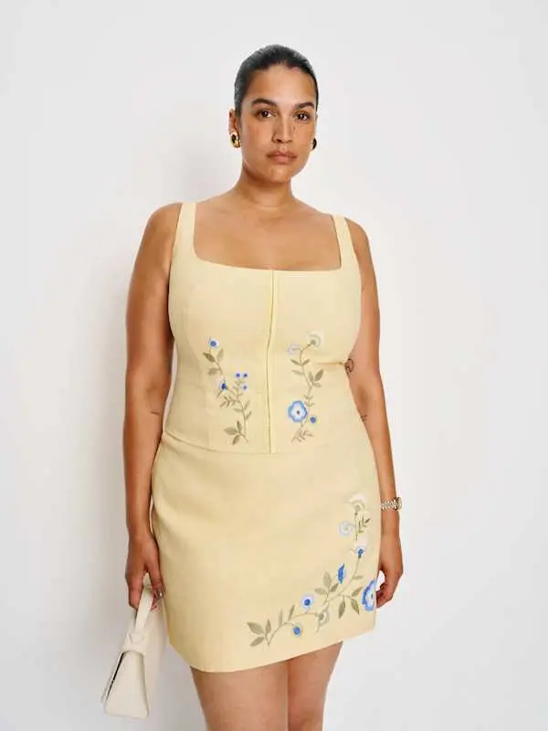 REFORMATION Ren Linen Mini Skirt