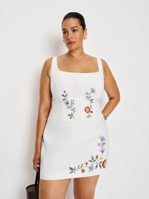 REFORMATION Juliet Linen Top - Ivory