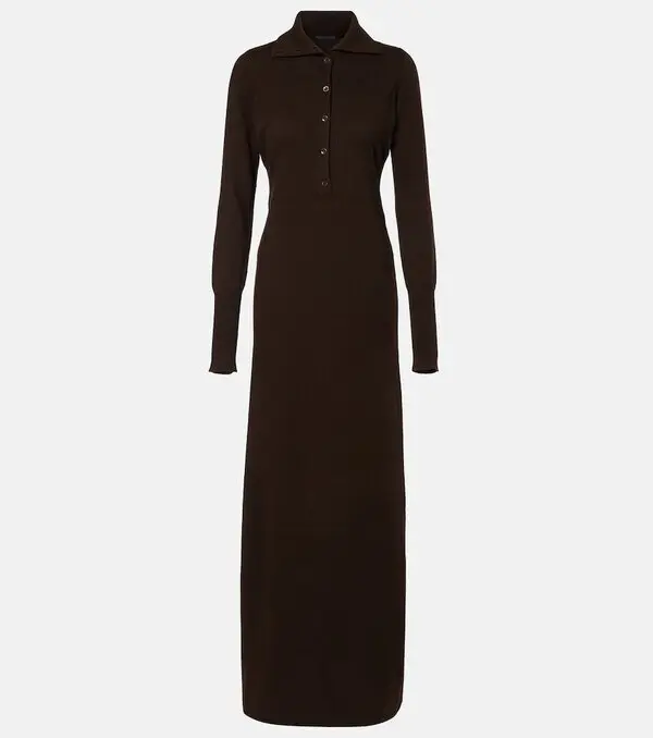 TOM FORD Knitted Cashmere Maxi Dress - Brown