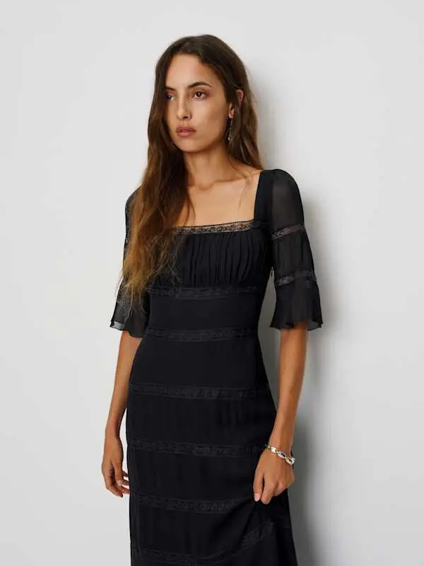 Reformation Women's Laverna Dress - Black - Size 12