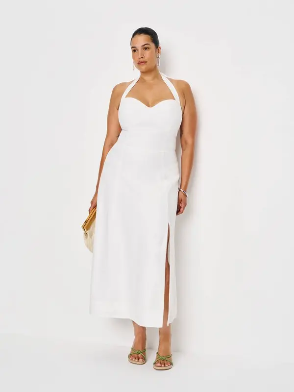 Tala Linen Midi Dress - Ivory