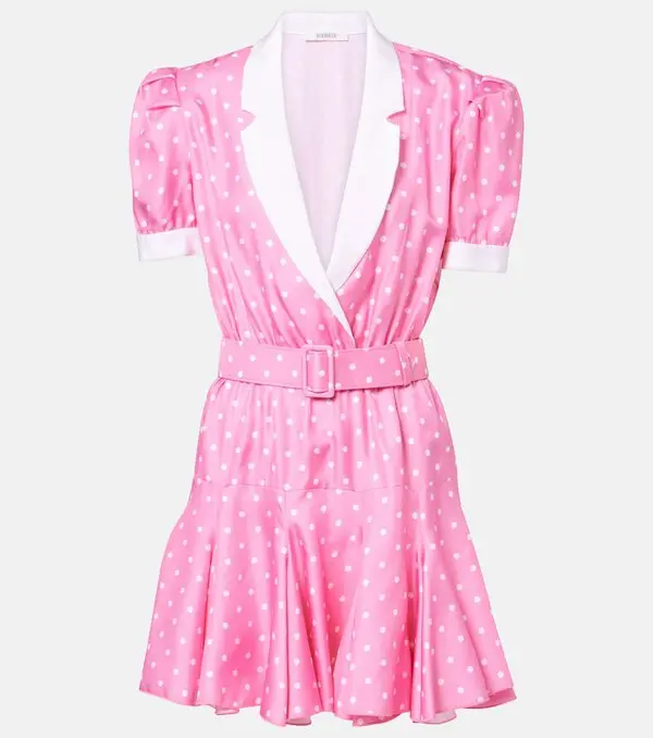 RODARTE Polka Dot Silk Twill Mini Dress - Pink