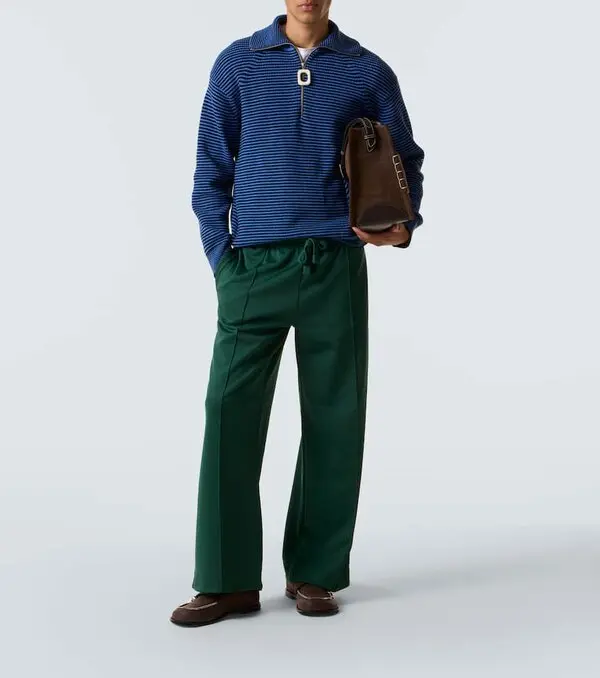 JW Anderson Striped Half-zip Sweater - Blue