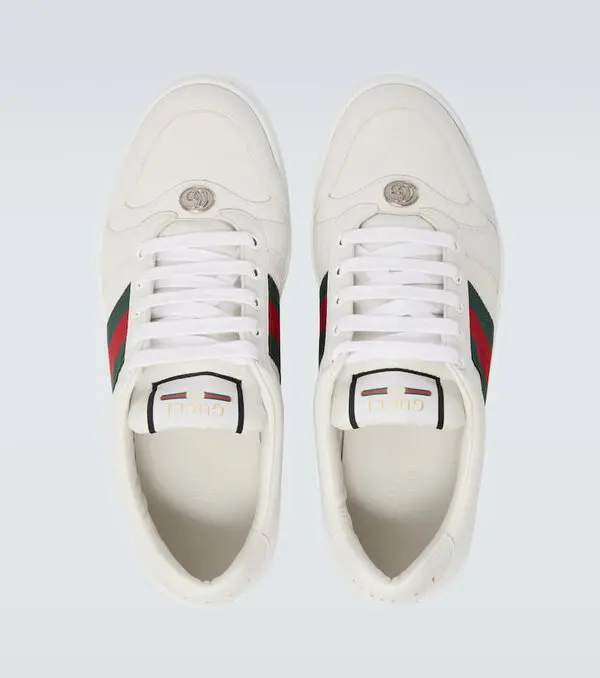 Gucci Screener Debossed Leather Sneakers