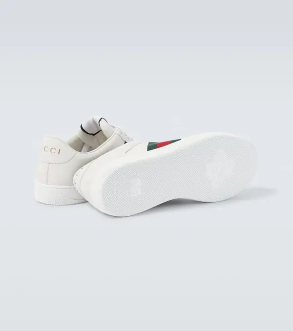 Gucci Screener Debossed Leather Sneakers