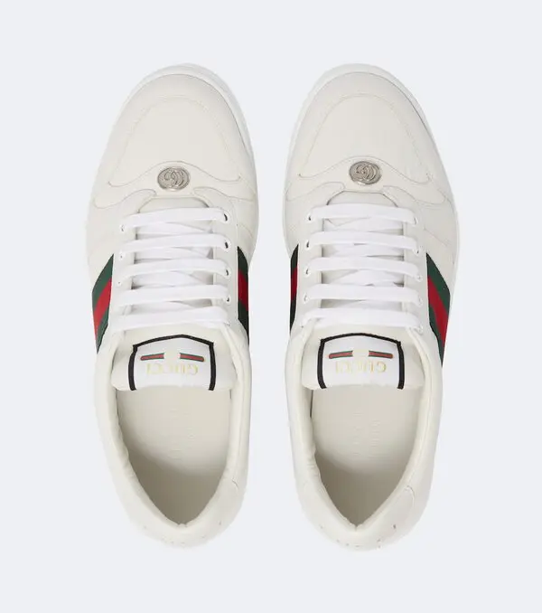 Gucci Screener Debossed Leather Sneakers