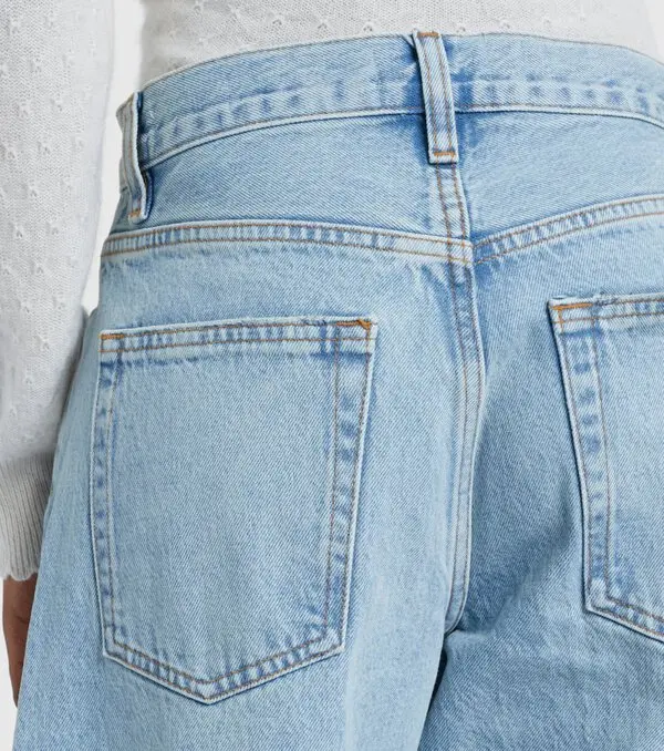 FRAME Bubble Crop High-rise Barrel-leg Jeans - Blue