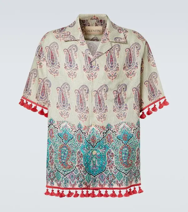 Valentino Garavani Paisley Linen Bowling Shirt - Multicoloured