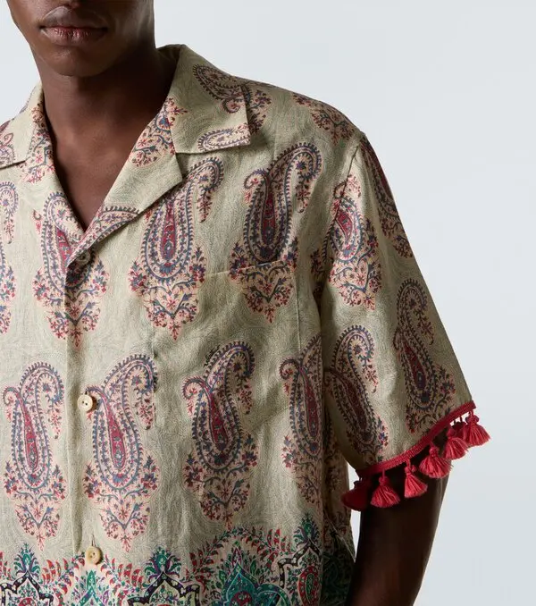 Valentino Garavani Paisley Linen Bowling Shirt - Multicoloured
