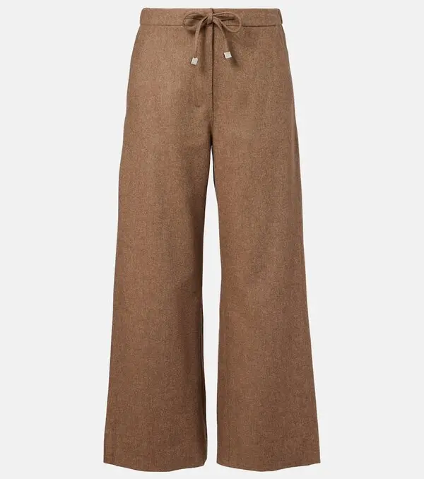 Max Mara Livio Wide-leg Wool-cashmere Trousers - Beige