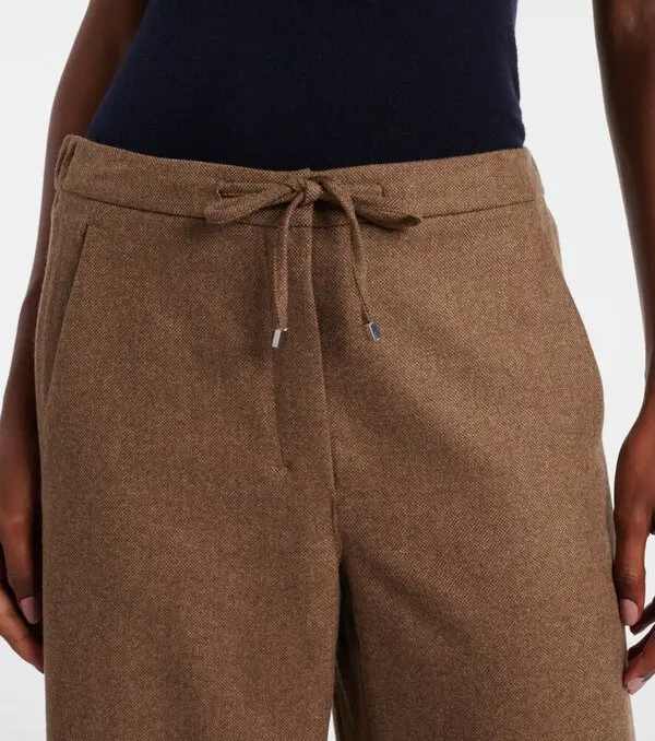 Max Mara Livio Wide-leg Wool-cashmere Trousers - Beige