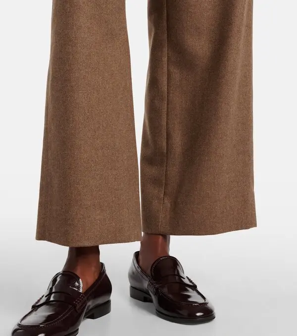 Max Mara Livio Wide-leg Wool-cashmere Trousers - Beige