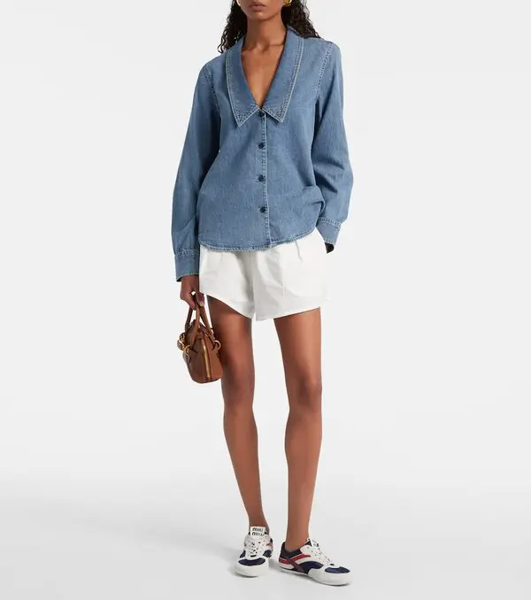 FRAME Low Collar Denim Shirt