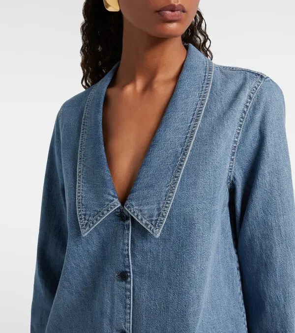 FRAME Low Collar Denim Shirt