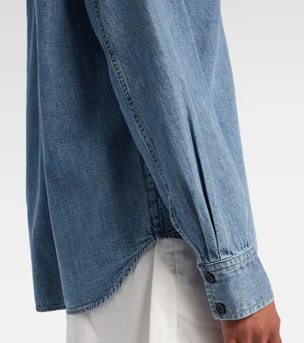 FRAME Low Collar Denim Shirt