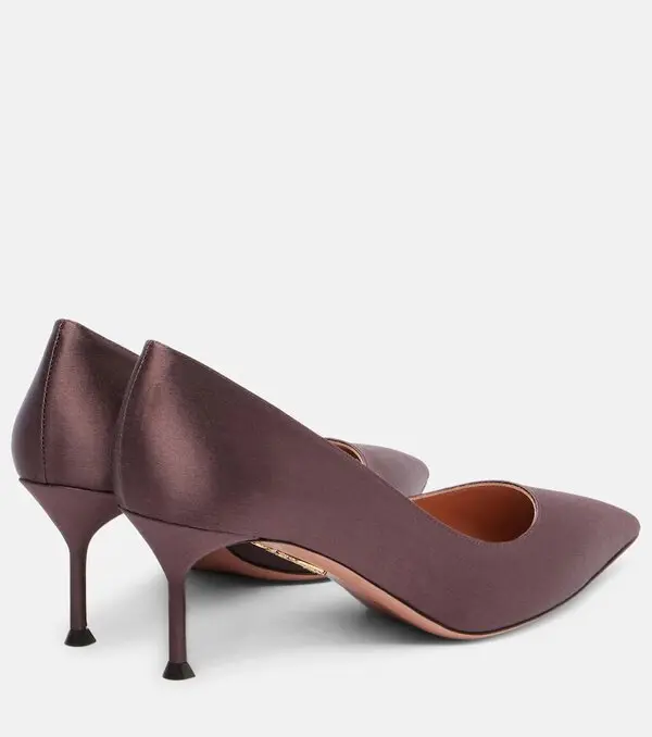 AQUAZZURA Purist 65 Satin Pumps - Brown