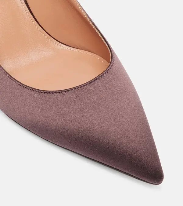 AQUAZZURA Purist 65 Satin Pumps - Brown
