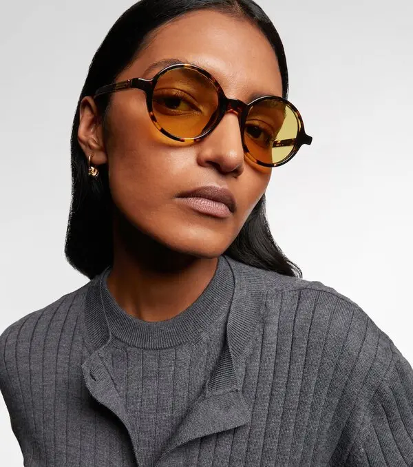 Bottega Veneta Round Frame Sunglasses - Yellow