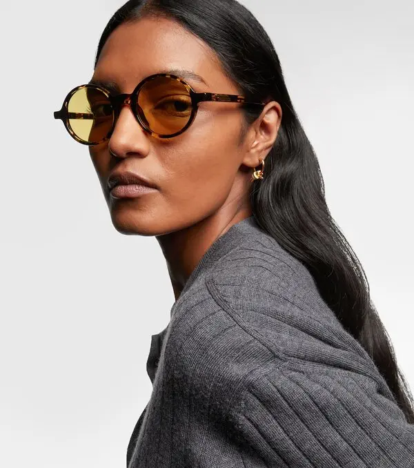 Bottega Veneta Round Frame Sunglasses - Yellow