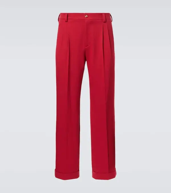 Valentino Garavani Cotton Twill Straight Pants