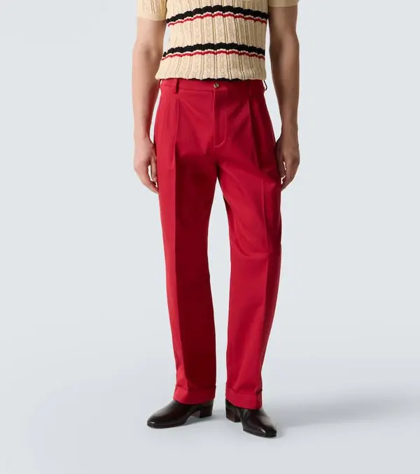 Valentino Garavani Cotton Twill Straight Pants