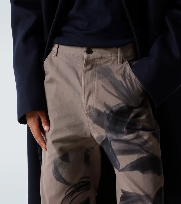 Dries Van Noten Printed Cotton Chinos