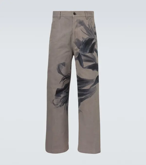 Dries Van Noten Printed Cotton Chinos